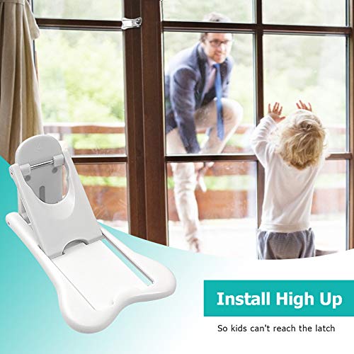 Fangze Sliding Glass Door Child Lock - 6 Pack Baby Safety Slide Window Locks for Kids Proof Patio Closet Doors No Drilling Tools Needed