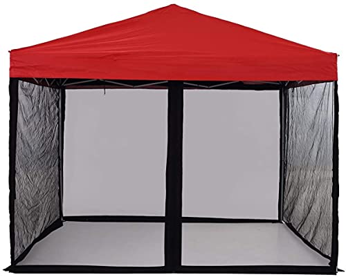 Mosquito Net for Outdoor Patio and Garden, Screen House for Camping and Deck, Gazebo Screenroom, Zippered Mesh Sidewalls for 10x 10' Gazebo (Black)