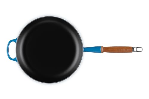 Le Creuset Enameled Cast Iron Alpine Wood Handle Fry Pan, 10.25", Marseille