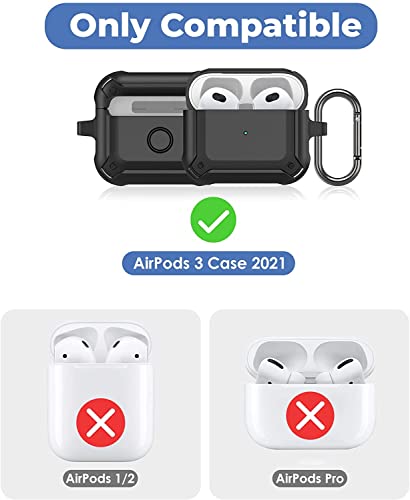 Jackpot Wireless Designed for Apple AirPods 3 Case 2021, Bear Plush Doll Cute 3D Cartoon AirPods 3rd Gen Cover Hooks Button Earphone Headphone, Shockproof Anti-Fall and Dustproof Protective (Bear)
