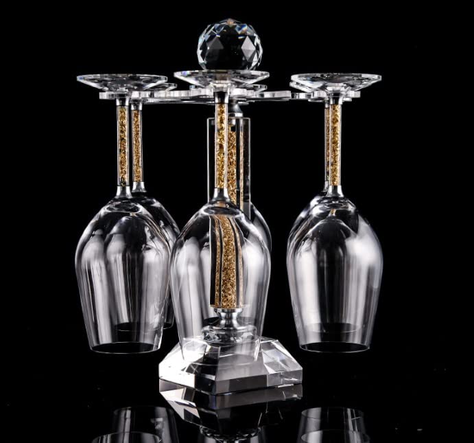 FZZDP Red Wine Glass Goblet Upside Down Cup Holder Household Gift Wine Set Whiskey Glass (Color : D, Size : 1Set)