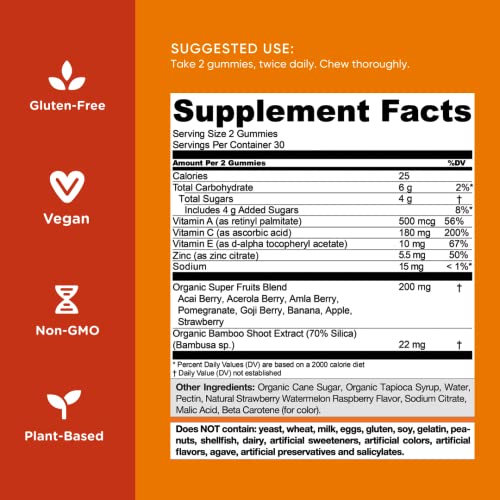 Goli Nutritional Supplement, SuperFruits Beauty Gummy Vitamin - 60 Count - Collagen-Promoting Ingredients - Mixed Fruit, Vegan, Plant-Based, Non-GMO, Gluten-Free & Gelatin Free
