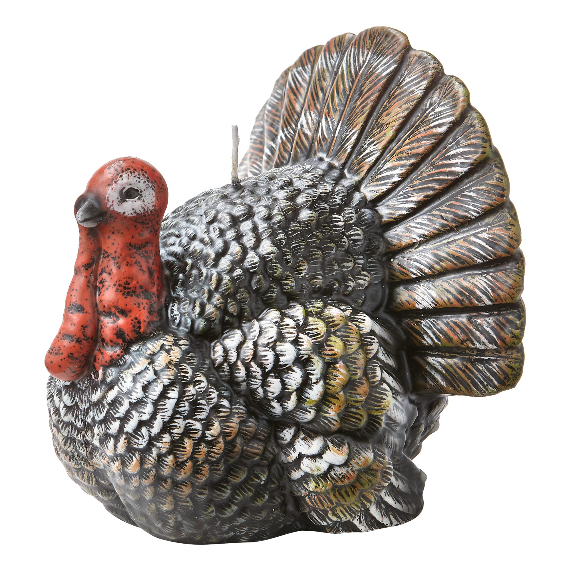 TAG 4.5" Teddy Turkey Thanksgiving Paraffin Wax Candle Fall Harvest Autumn Home Living Room Kitchen Dining Dinner Tabletop Table Decor Decoration MULTI
