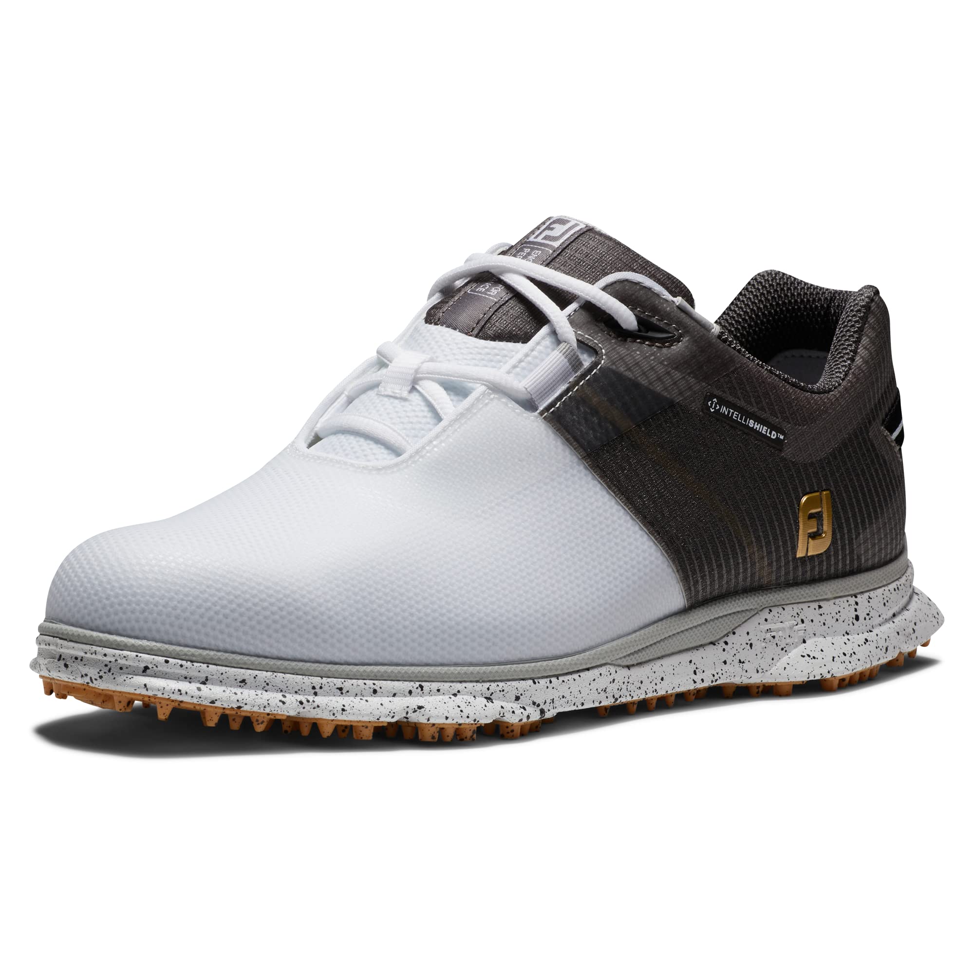 FootJoy Men's Pro|sl Sport Golf Shoe, White/Black/Gold, 9.5