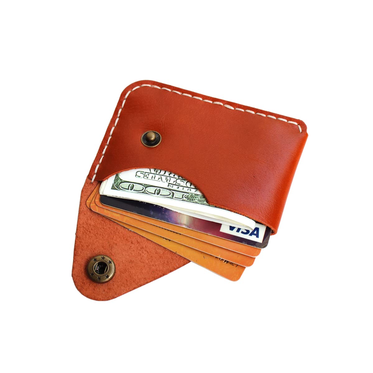 Handmade Minimalist leather Card Case Wallet Front Pocket Card Holder card pack organizationā¦