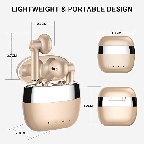 Wireless Earbuds, Bluetooth 5.2 ENC Noise Cancelling Deep Bass in-Ear Stereo Earphones, IPX6 Waterproof Headphones with Mic, USB-C Charging Case, Touch Control Ear Buds Headset for iPhone Android iOS