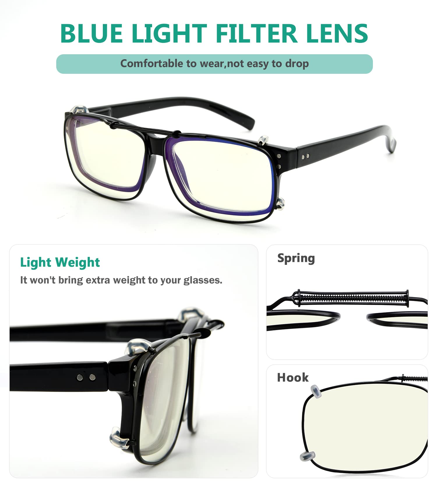 Eyekepper Large Clip On Sunglasses Polarized Lens Width 54 * 37MM