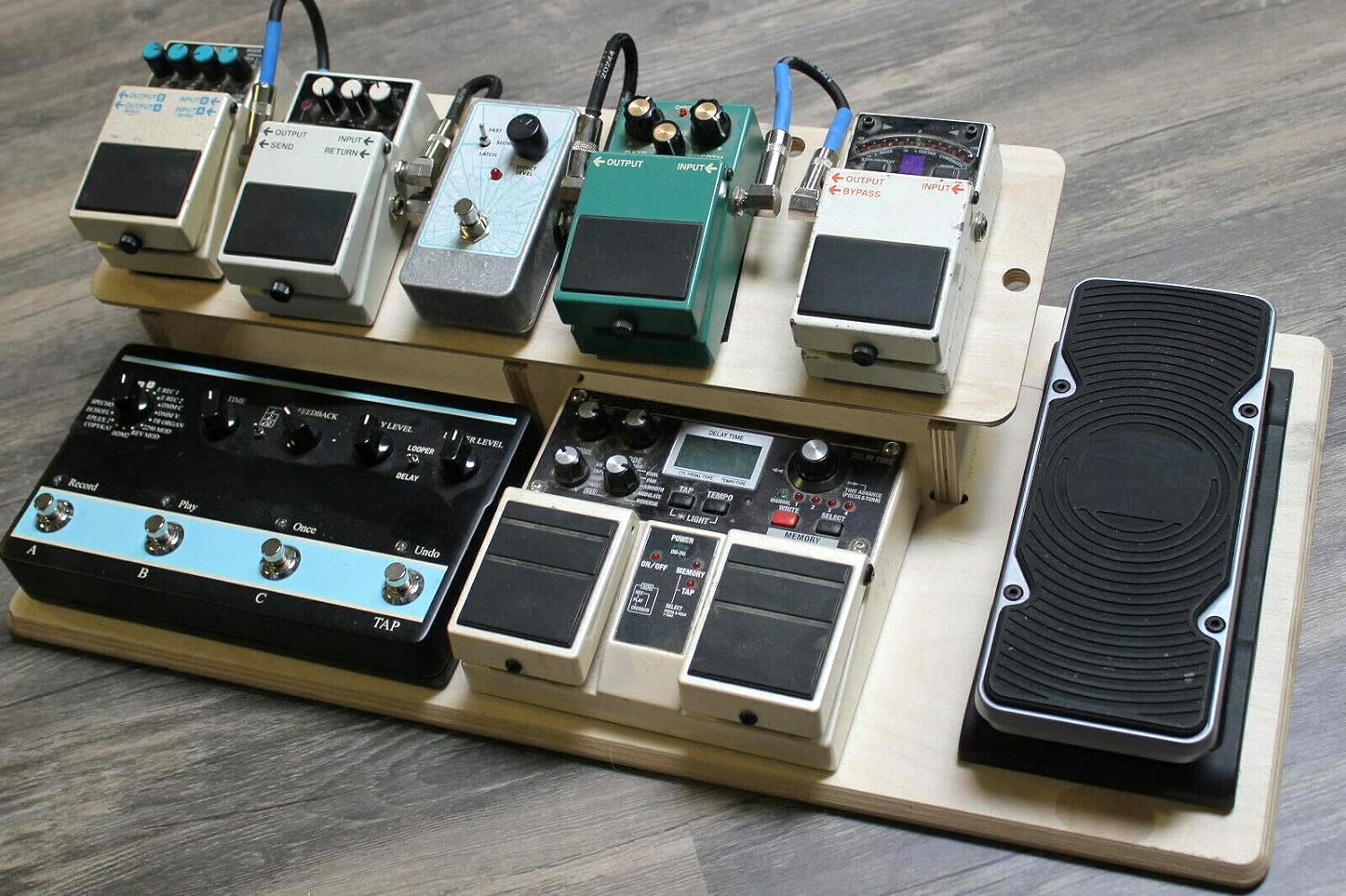 Guitar Effects Pedal Board Wood 2-Tier Platform Stand
