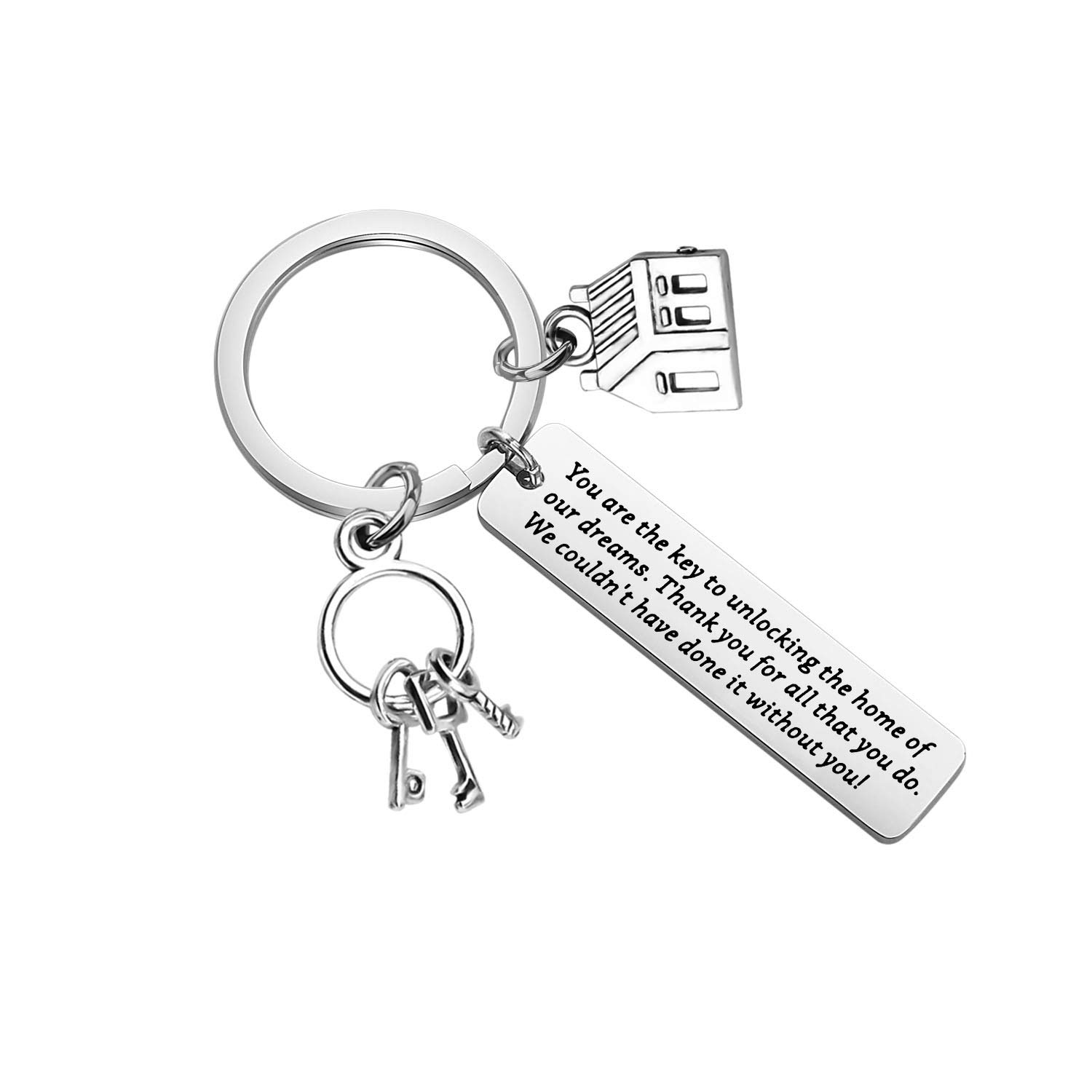 ENSIANTH Realtor Keychain Thank you Realtor Keychain Real Estate Agent Gift Buying and Selling Keychain (Realtor bar Key)