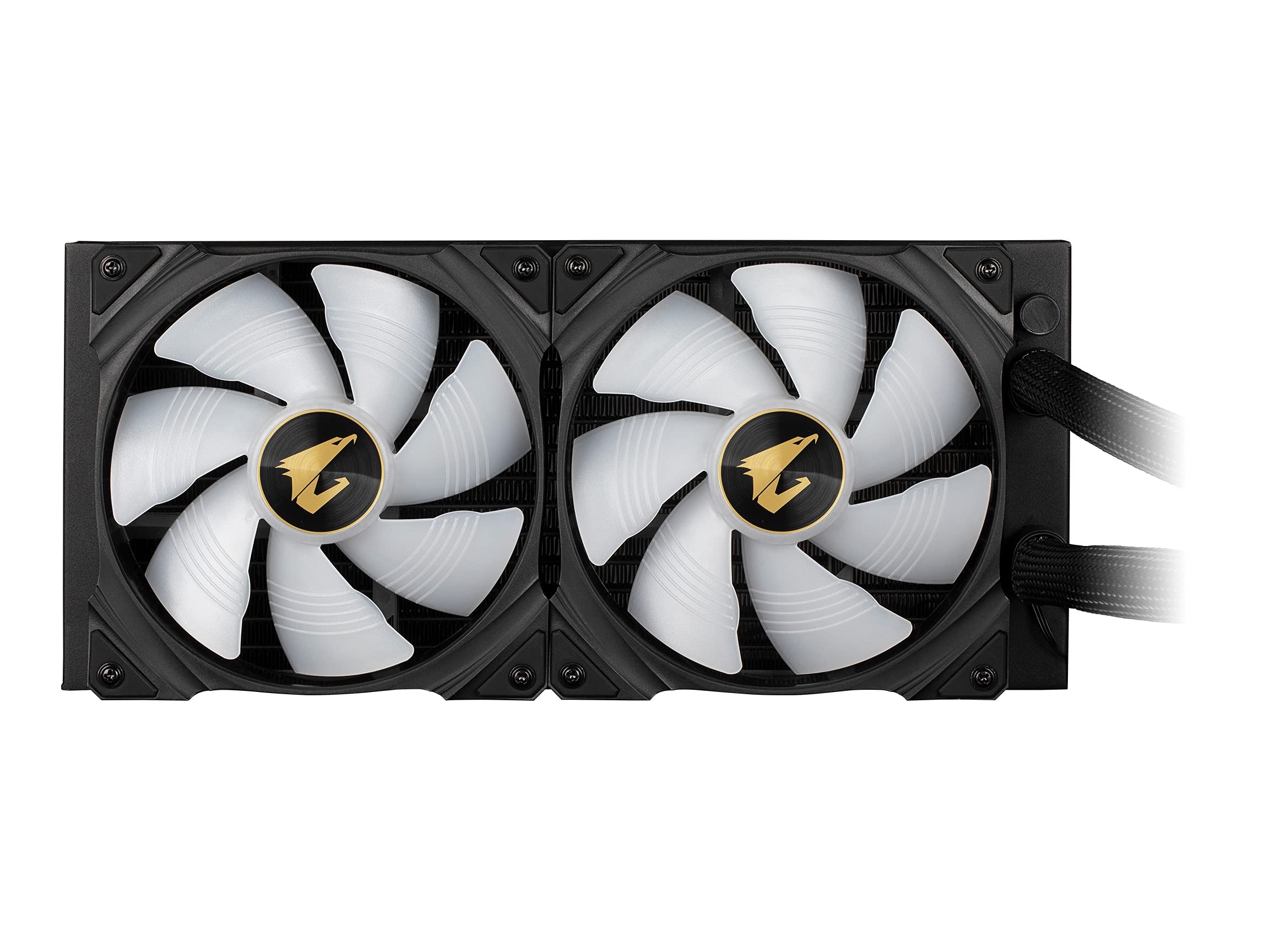 Gigabyte AORUS WATERFORCE X 240 AIO Liquid CPU Cooler, Rotatable Circular LCD Display with Micro SD Support, 240mm Radiator with 2X 120mm Low Noise ARGB Fans, Compatible with Intel LGA1700
