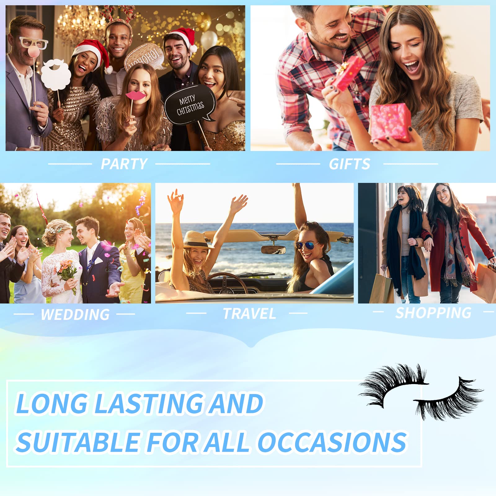 Magnetic Eyelashes Natural Look, Magnetic Lashes No Glue, Half Eye 2 Magnets Reusable False Eyelashes with Tweezers (magnetic eyelashes)