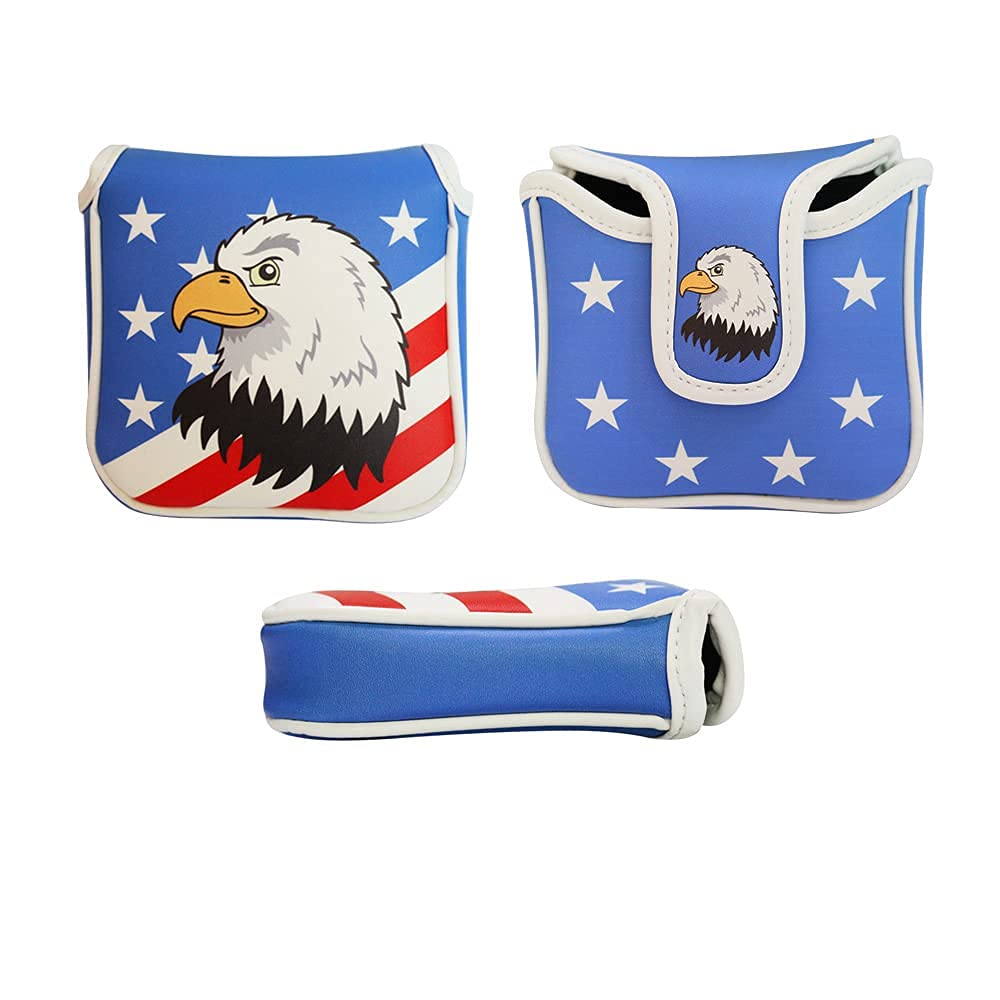 GOLTERS Golf Club Covers Mallet Putter Cover Magnetic Headcover Leather Magnetic Closure for Scotty Cameron Odyssey Taylormade Ping Golf Gift for Men Women Golfer