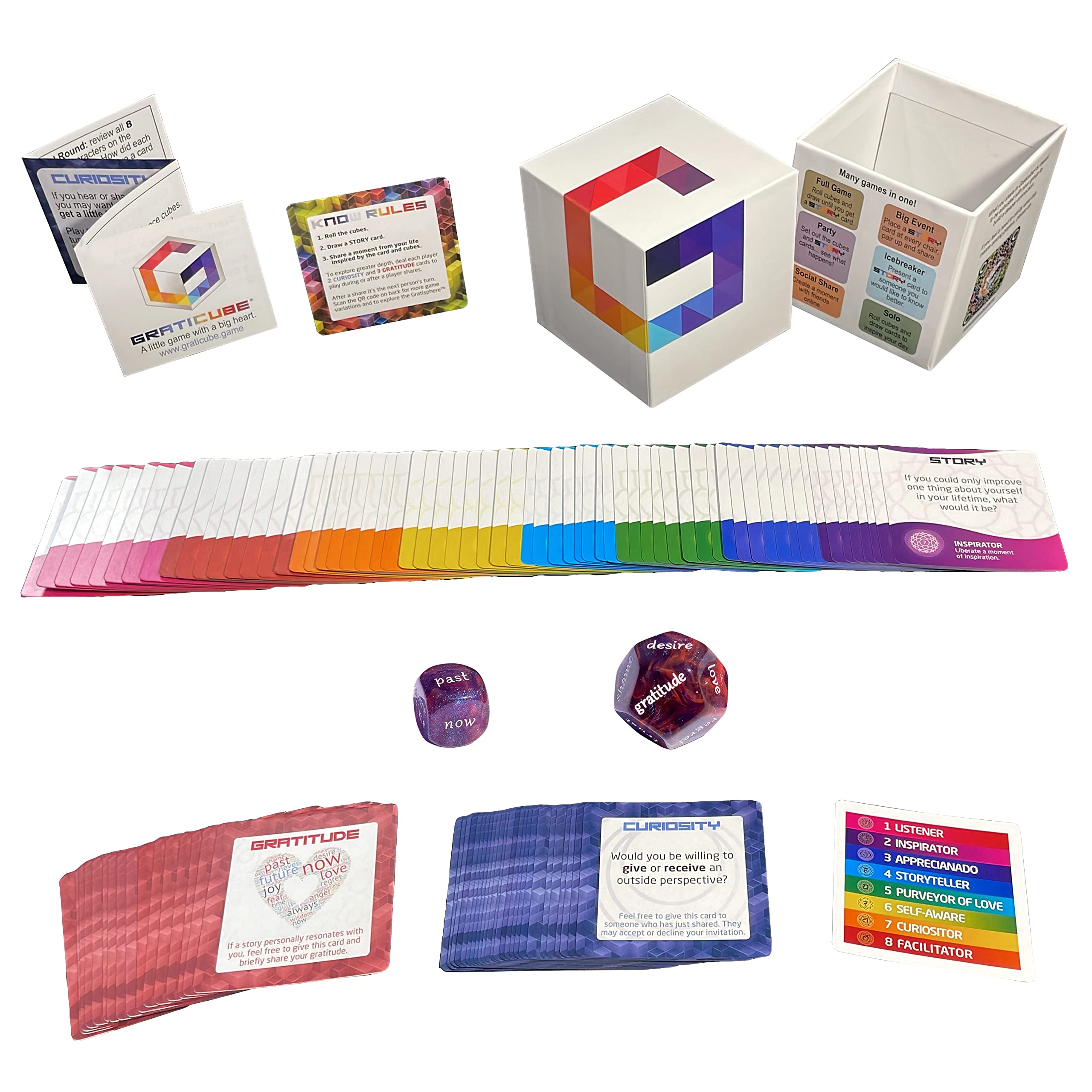 Graticube - Gratitude Card Game with Time & Space Dice - Unlock Deeper Connection Now