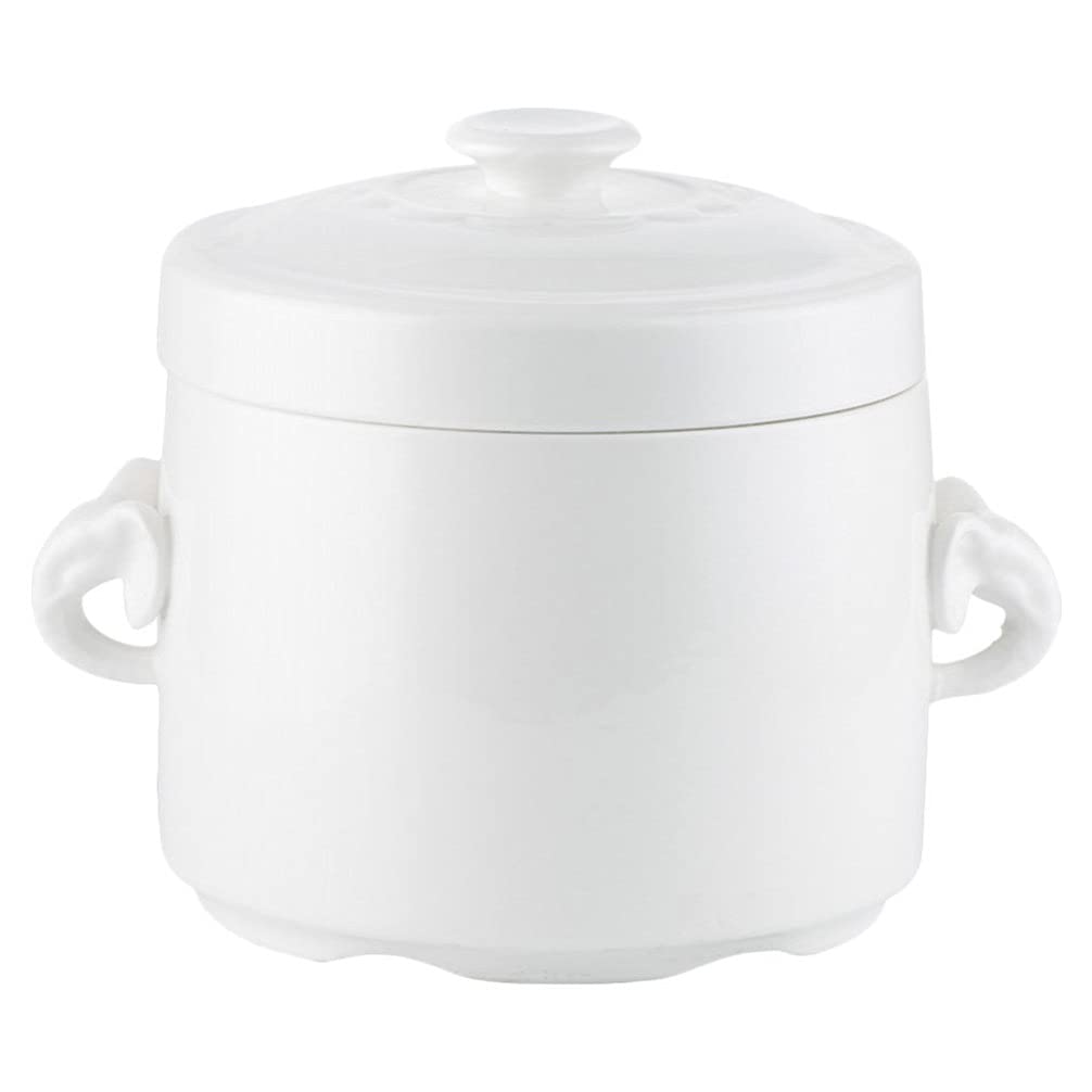 Hemoton Stew Pot Small Ceramic Stew Pot Miso Soup Bowl With Lid Chinese Style Bowl For Birds Nest Tonic Noodle Soup Salad Pasta - 9.3Oz(275ml)