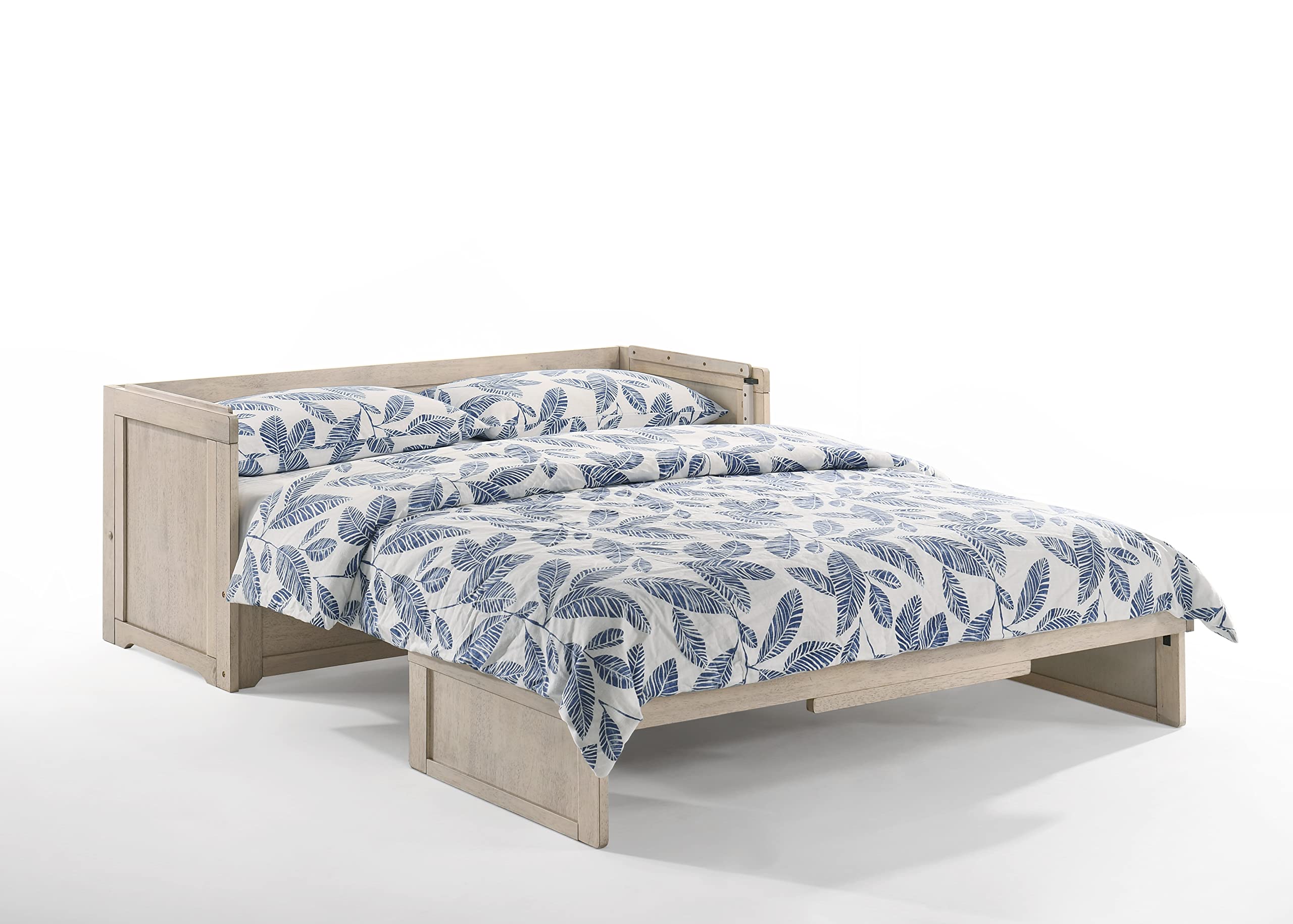 Night & Day Furniture Murphy Cube Cabinet Bed (Vintage White w/Ranchero Hardware, Queen Pre-Assembled)