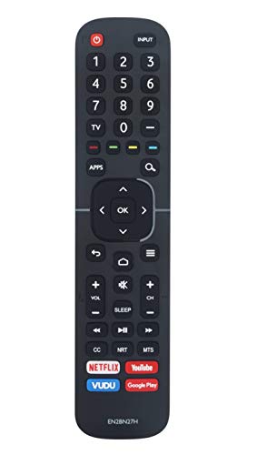 EN2BN27H Replacement Remote Control Compatible with Hisense Smart TV 32H5500F 40H5500F 40H5570F 40H5580F 40H5590F 32H56G 40H56G 50Q7G 55Q7G 65Q7G 32H5520F 75Q7G 50Q8G