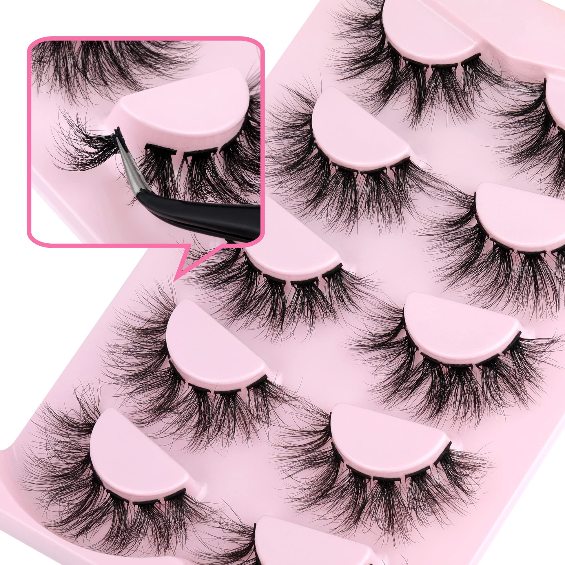 Lash Clusters Eyelash Wispy Lashes Mink Cluster Individual Eyelashes Extension Fluffy Natural Look False Eyelashes 6D DIY Eye Lashes by EYDEVRO (60 Clusters,14-18mm)