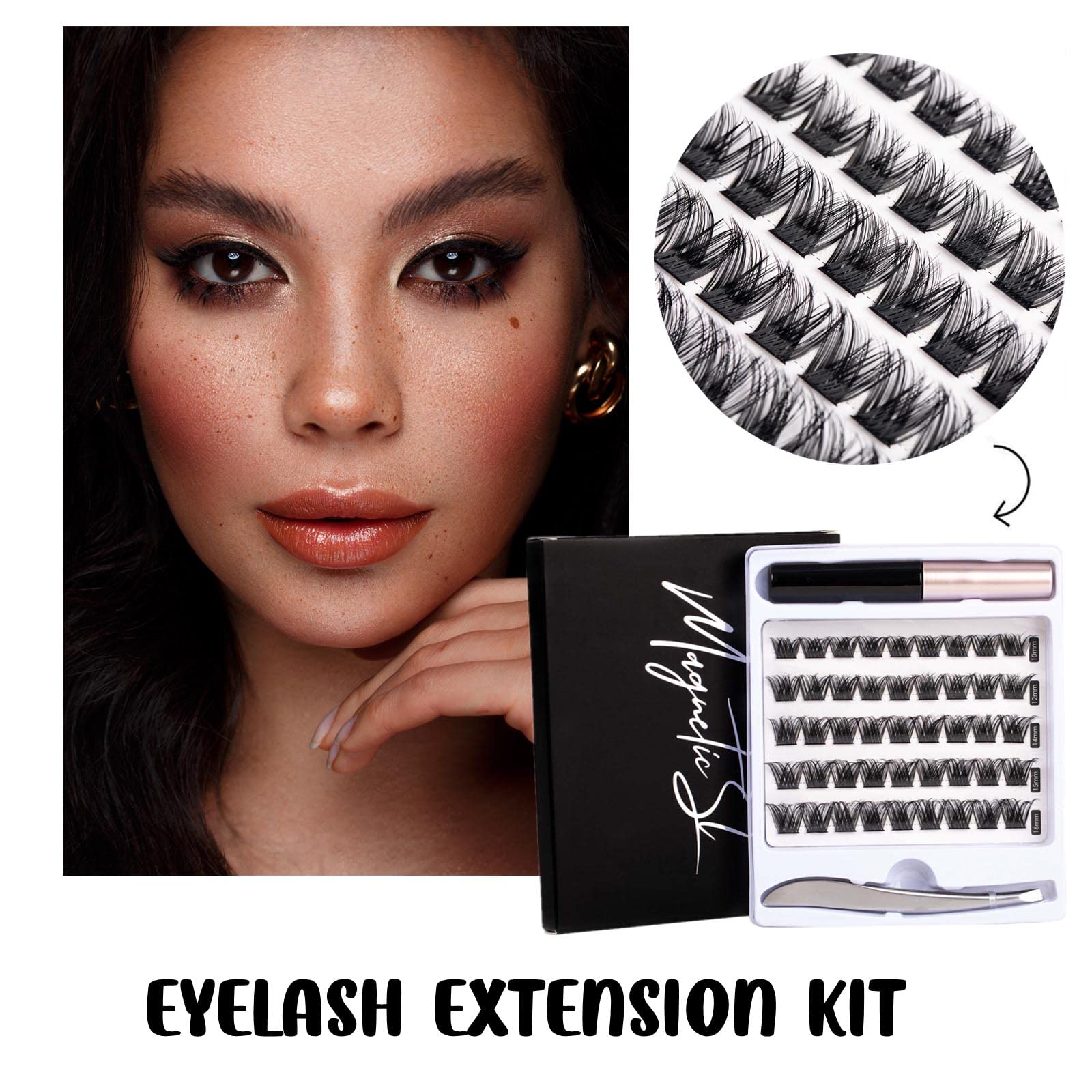Magnetic SL Individual Lashes 45 Cluster 5 Styles DIY False Eyelashes Natural Look C CC D Curl Reusable Fluffy Soft With Clear Glue Strong Hold 10-14MM
