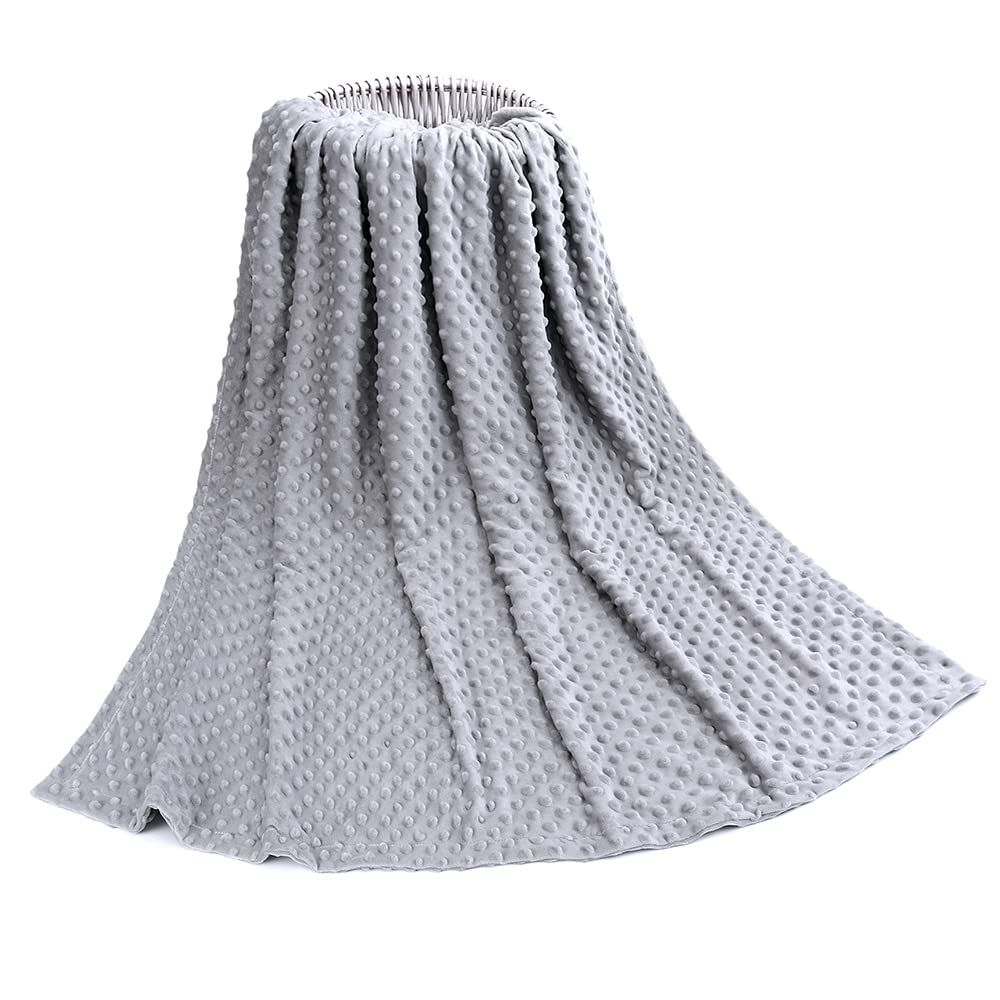 Gray Minky Blanket Ultra Thick Bed Throws Double Side Dotted Backing 30" x 40" Baby Minky Blanket Fleece Plush Baby Blanket Super Soft Minky Dot Baby Blanket for Sleeping Stroller (Grey)