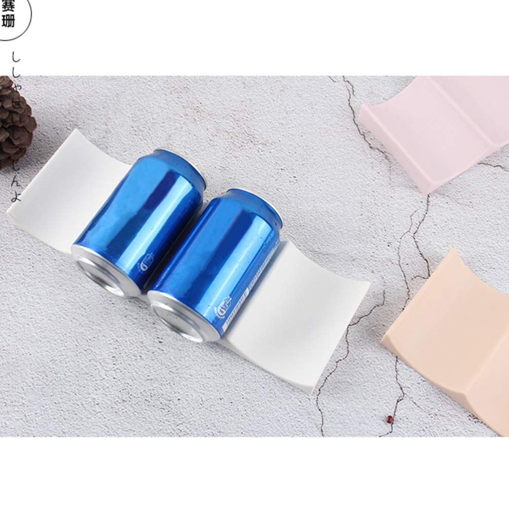 HEMOTON Wine Bottle Display Mat Plastic Bottle Stacking Mat Rack Organizer Stacks Cans Bottles Wine Holder for Countertops Pantry Fridge (Pink)
