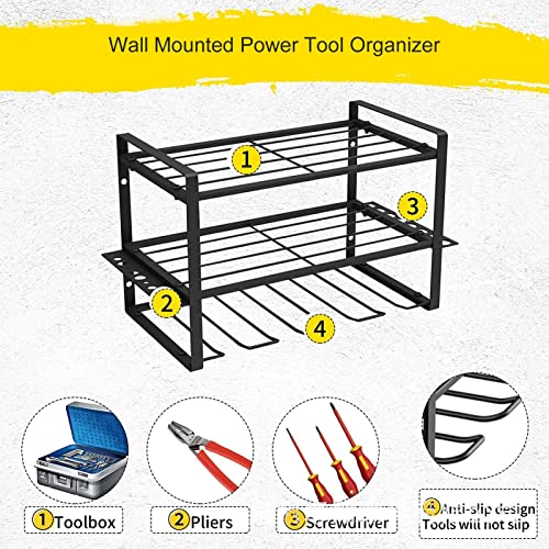 Garage Tool Storage Shelf Power Tool Organizer 50KG Load Bearing Wall Mounted for Factory