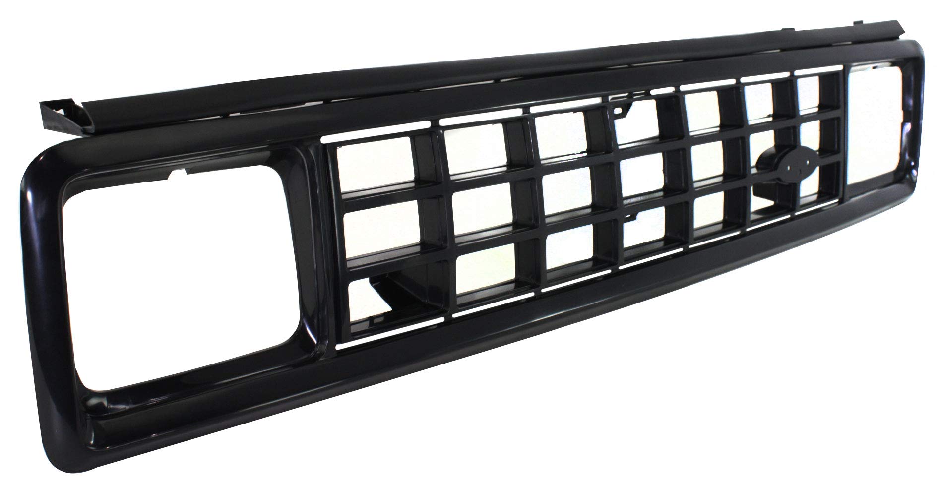 Evan-Fischer Grille Assembly Compatible with 1983-1988 Ford Ranger Plastic Painted Black Shell and Insert