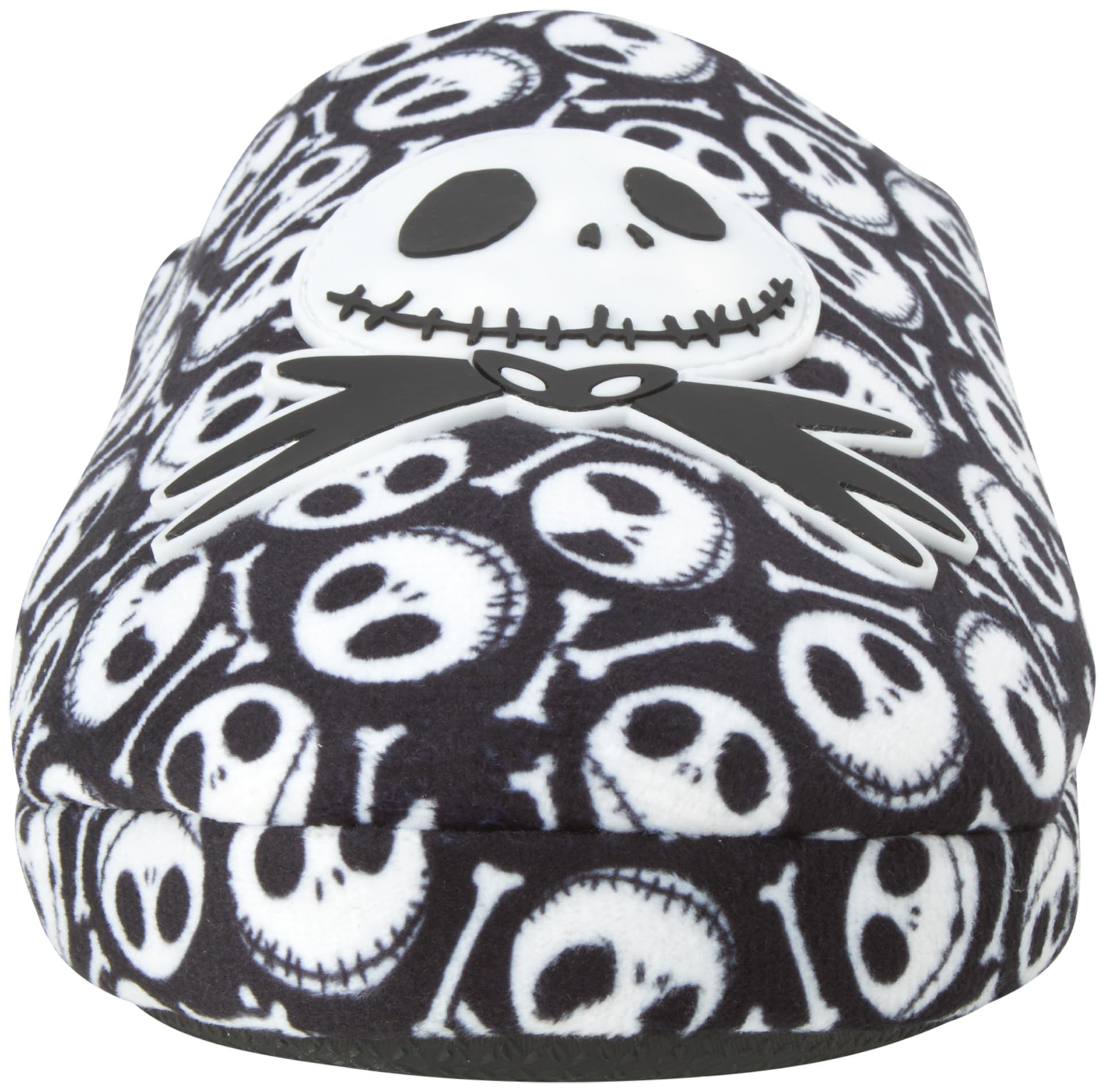 Disney Men's Nightmare Before Christmas Slippers - Jack Skellington Plush Slip-On House Shoe Slides, Size Large-X-Large, Nightmare Black