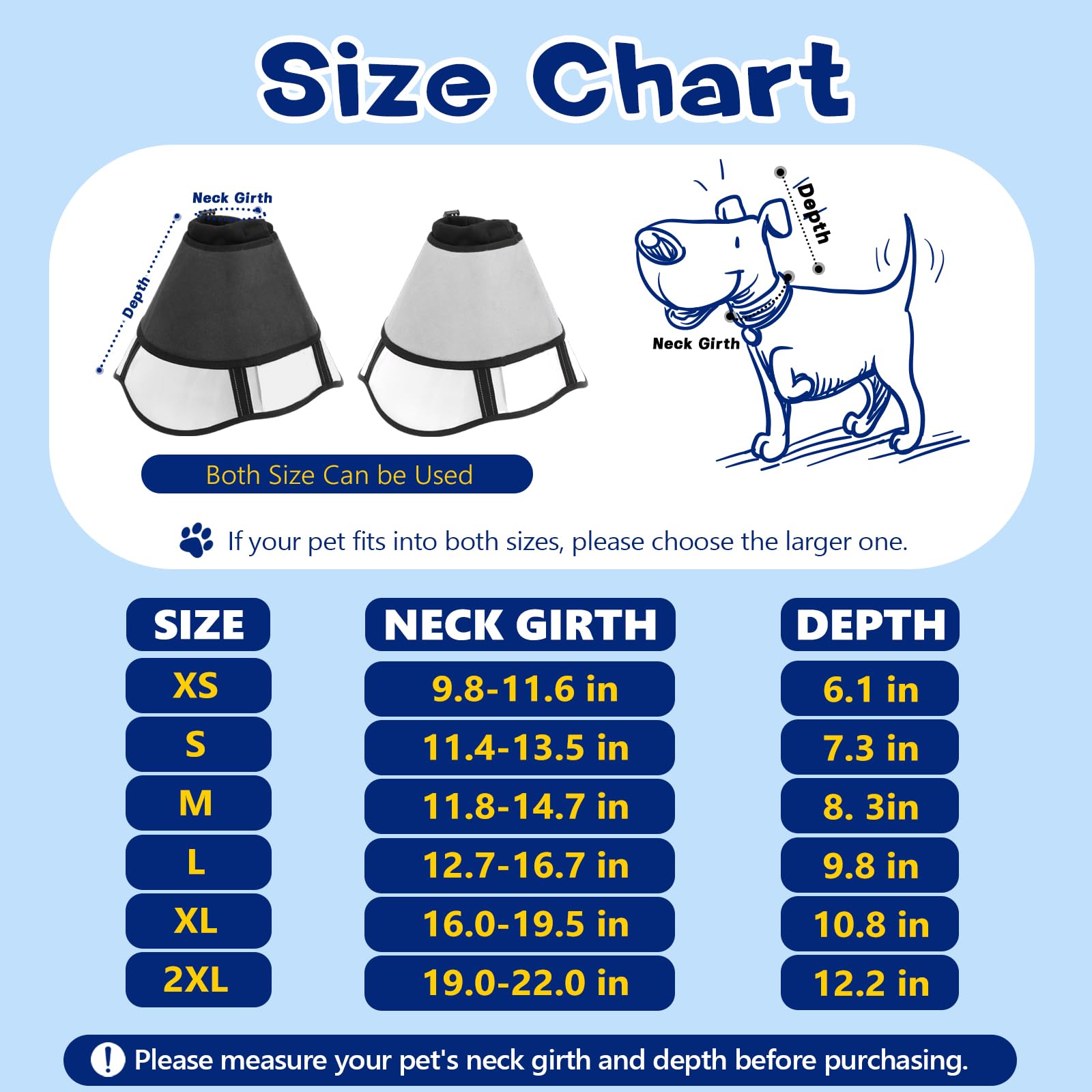 Supet Dog Cones for Large Dogs, Soft Dog Cone Collar for Medium Dogs, Comfortable Dog Cone Alternative to Stop Licking, Adjustable Large Dog Cone for Dog After Surgey