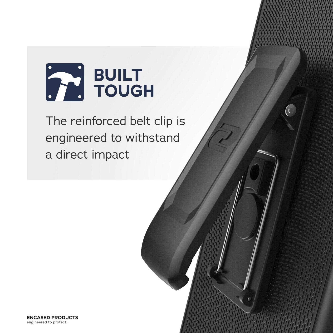 Encased Galaxy Note 10 Plus Belt Clip Protective Holster Case (2019 Rebel Armor) Heavy Duty Rugged Full Body Cover w/Holder for Samsung Note 10+ (Black)