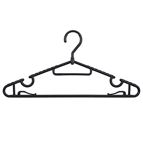 Plastic Hangers 20 Pieces for Clothes, Coats, Shirts, Closet Hangers Ideal for Everyday Standard Use, Hangers Black…