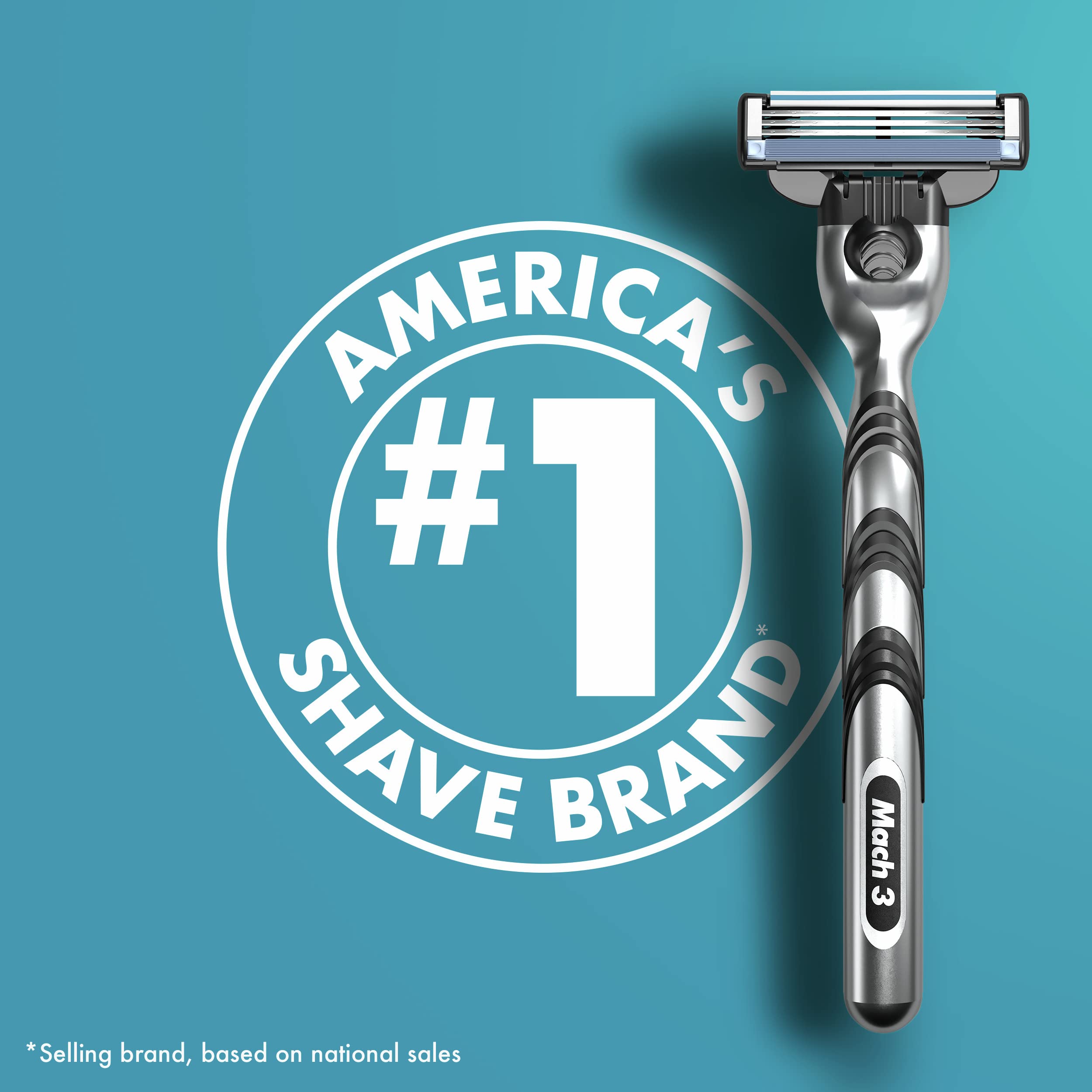 Gillette Mach3 Razors for Men, 1 Gillette Razor, 4 Razor Blade Refills