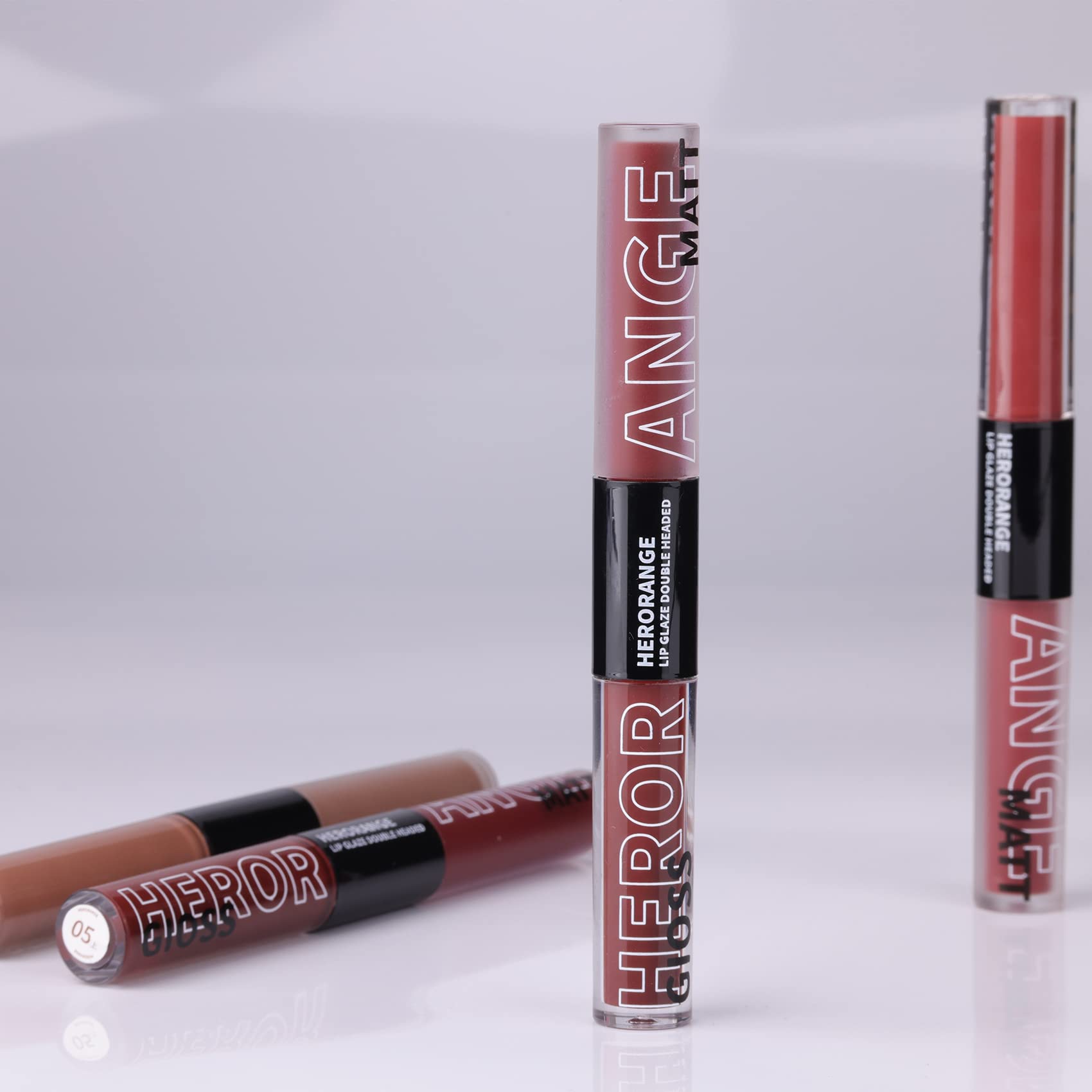 Goddvenus Matte Liquid Lipstick + Lip Gloss, 1Lip Stain 3 Ways to Use Long Lasting Moisturizing Red Brown Lip Tint Makeup Lip
