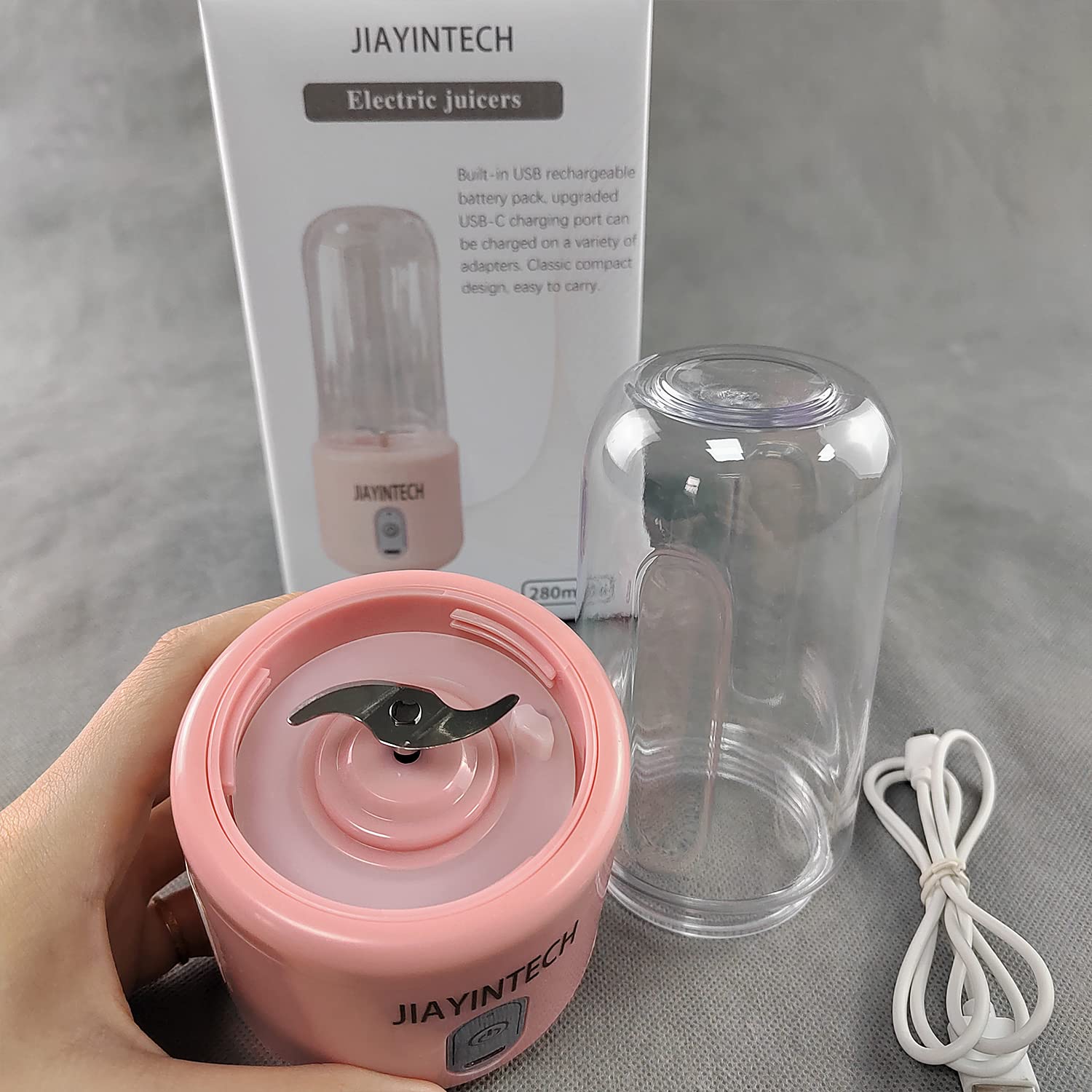 JIAYINTECH-Electric juicers,Portable Blender, Small Portable Juicer Machines, USB Electric Safety Juicer Cup,Fruit Juice Mixer