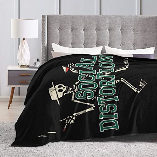 Social Distortion Blanket Flannel Plush Throw,Soft Blanket Blanket for Bedroom Living Room Couch Bed Sofa 80"X60"