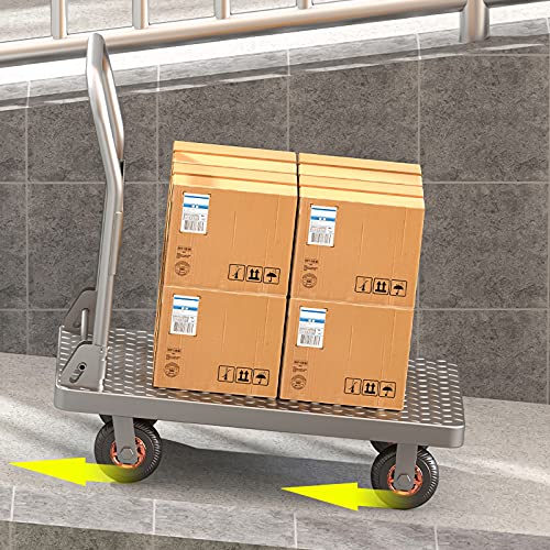 Generic Platform Hand Truck Push Cart Dolly Steel Moving Platform Hand Truck Foldable for Easy Storage and 360 Degree Swivel Wheels Large Load Capacity Push Dolly for Loading (Size : Ty1) (T, Ty2