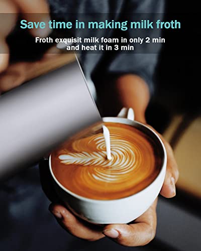 EZBASICS Electric Milk Steamer, 8.4oz/250ml Automatic Hot and Cold Foam Maker, Milk Warmer for Coffee, Latte, Cappuccinos with Two Whisks for Frothing and Heating Milk