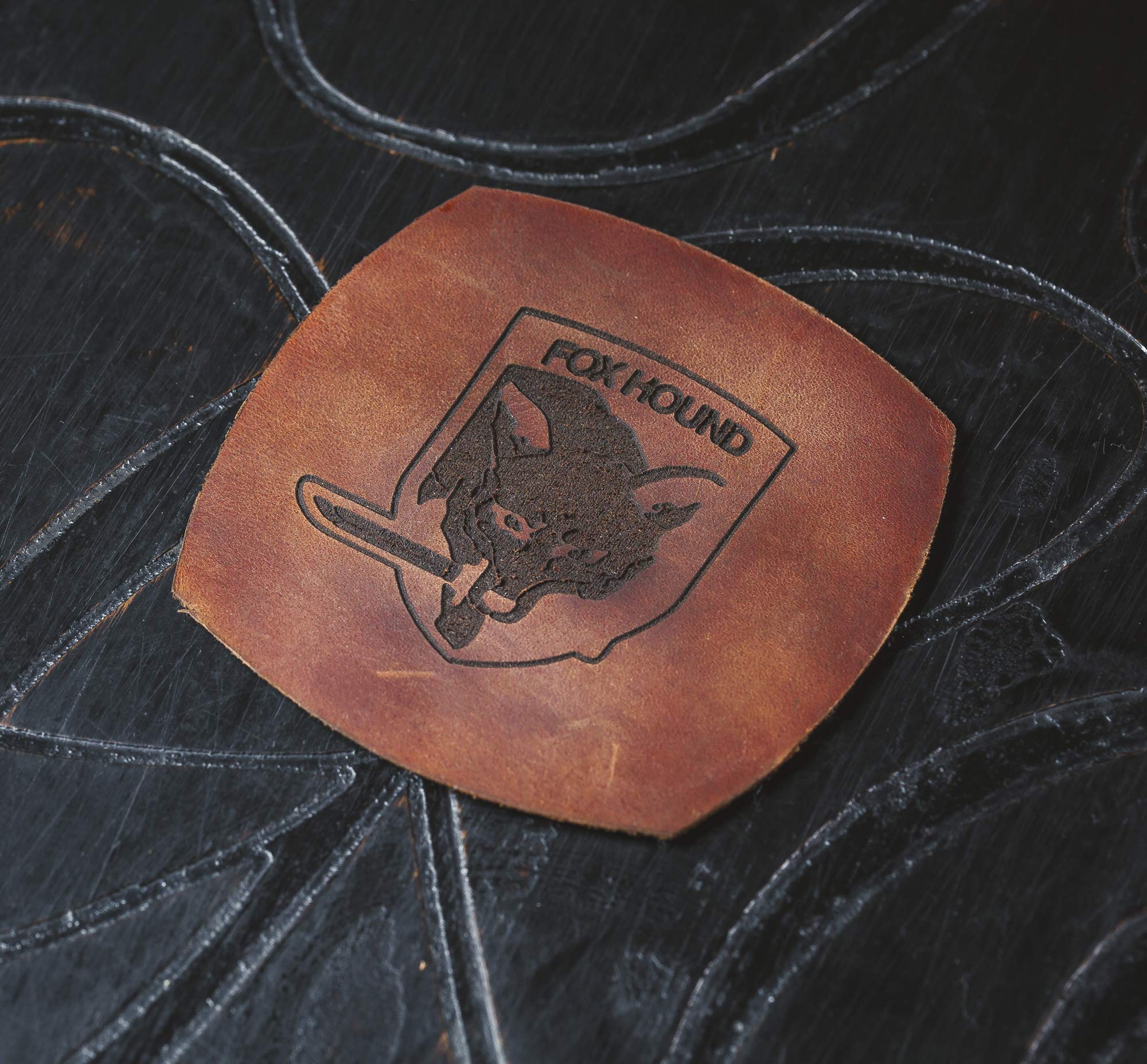 Handcrafted Whiskey Gift Set with Custom Glass, Engraved Wood Box, and Leather Coaster - Stylish Gifts for Game Fan - Unique Present for Him (Fox Hound)