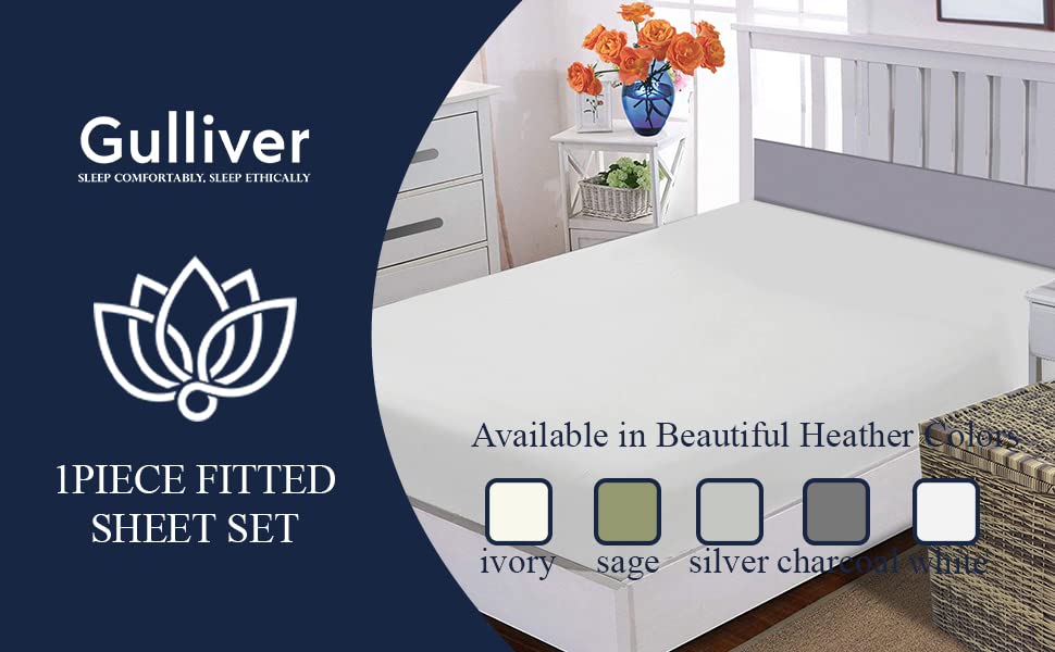 GULLIVER Cotton Rich Quality King Sheet in Grey COLOR-1PIECE, FITS Upto 15ββ DEEP Mattress Pockets, Breathable Cool, & ECO-Friendly.