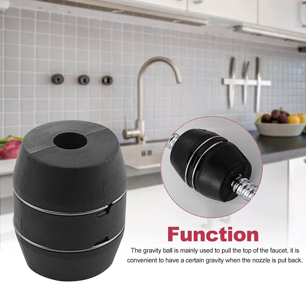 SYCOOVEN Pull Down Faucet Hose Weight Ball,Kitchen Sink Pull Out Faucet Gravity Ball, Sink Basin Pull Out Sprayer Hose Gravity Ball Replacement Part, Universal for Most Faucet Hose (Screw Type)