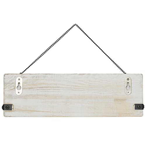 MyGift Wall Mounted Whitewashed Wood Sunglasses Organizer, Hanging Eyewear Eyeglasses Sunglass Holder Rack with Cursive Sunglasses Lettering for Home Collection and Retail Display, Set of 2