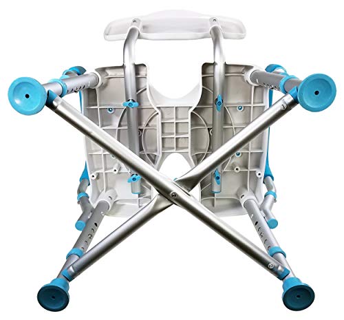 MedGear A-0273A DURA Hygienic Cutout Shower Chair with Back and Arm Rests Including Free Clip-on Shower Head Holder