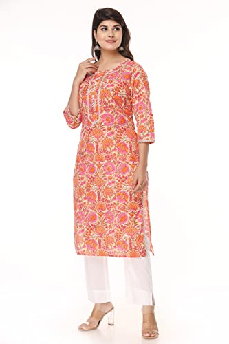Vihaan IMPEX Indian Multicolor Kurti Set for Women with White Pant
