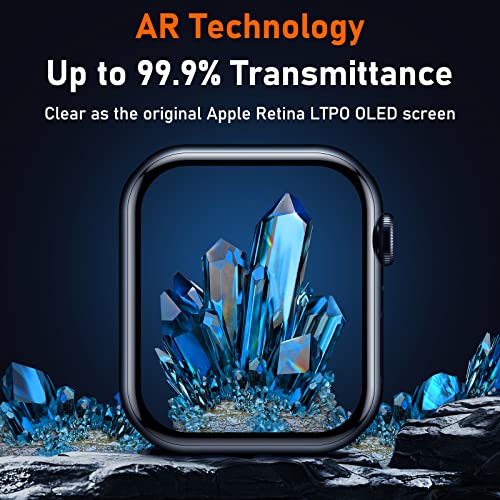Uyiton Compatible with Apple Watch Series 8/7 45mm Screen Protector [Full Coverage][Auto-Alignment Installation Kit] HD Clear Bubble-Free Hard Coated Flexible PET Film for iWatch Cover 45mm, 2 Pack