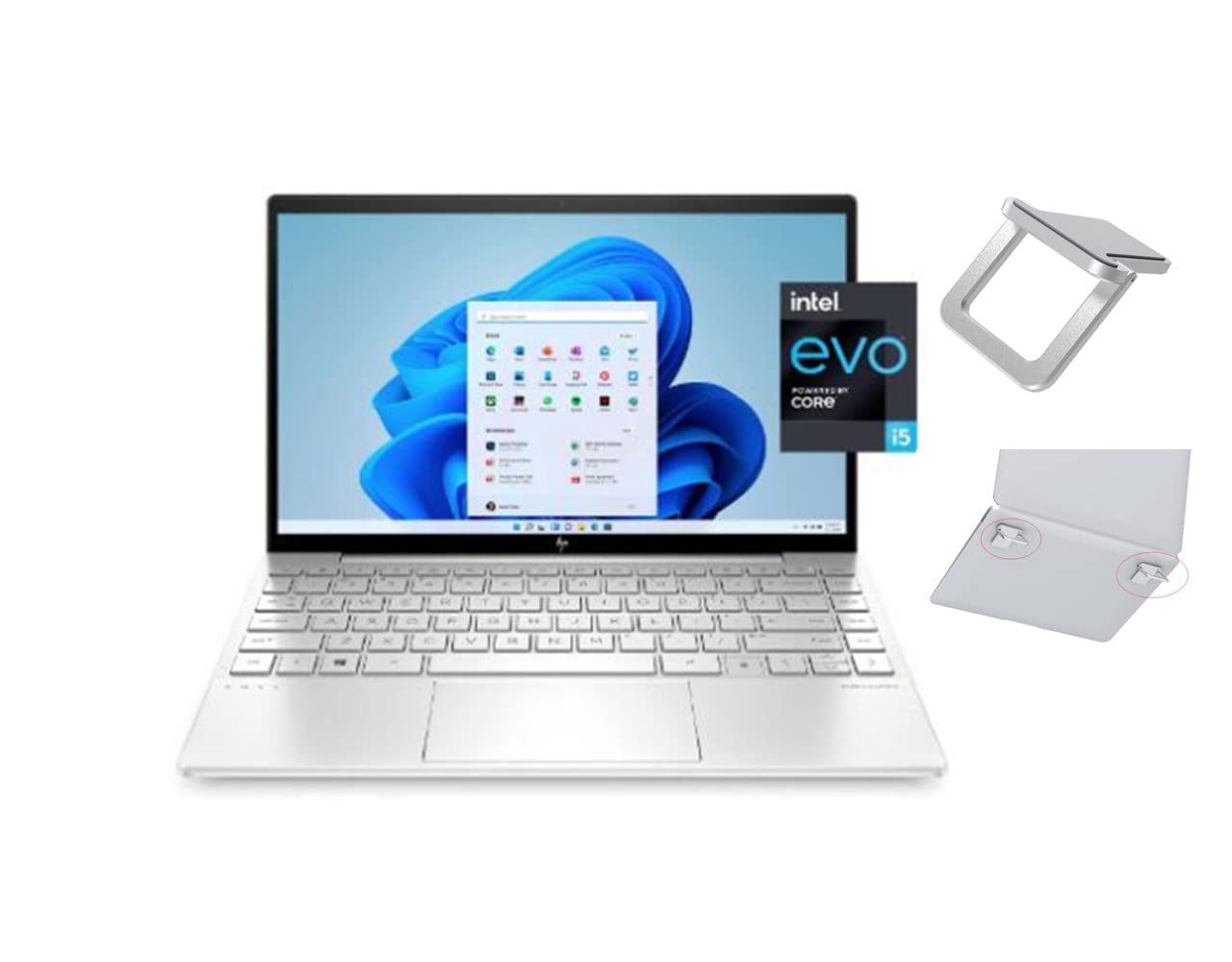 HP Envy 13.3" FHD IPS Premium Laptop | 11th Generation Intel Core i5-1135G7( Beat i7-10510U) | Backlit Keyboard | Fingerprint | Windows 10 | with Laptop Stand Bundle (Silver, 8GB RAM | 512GB SSD)