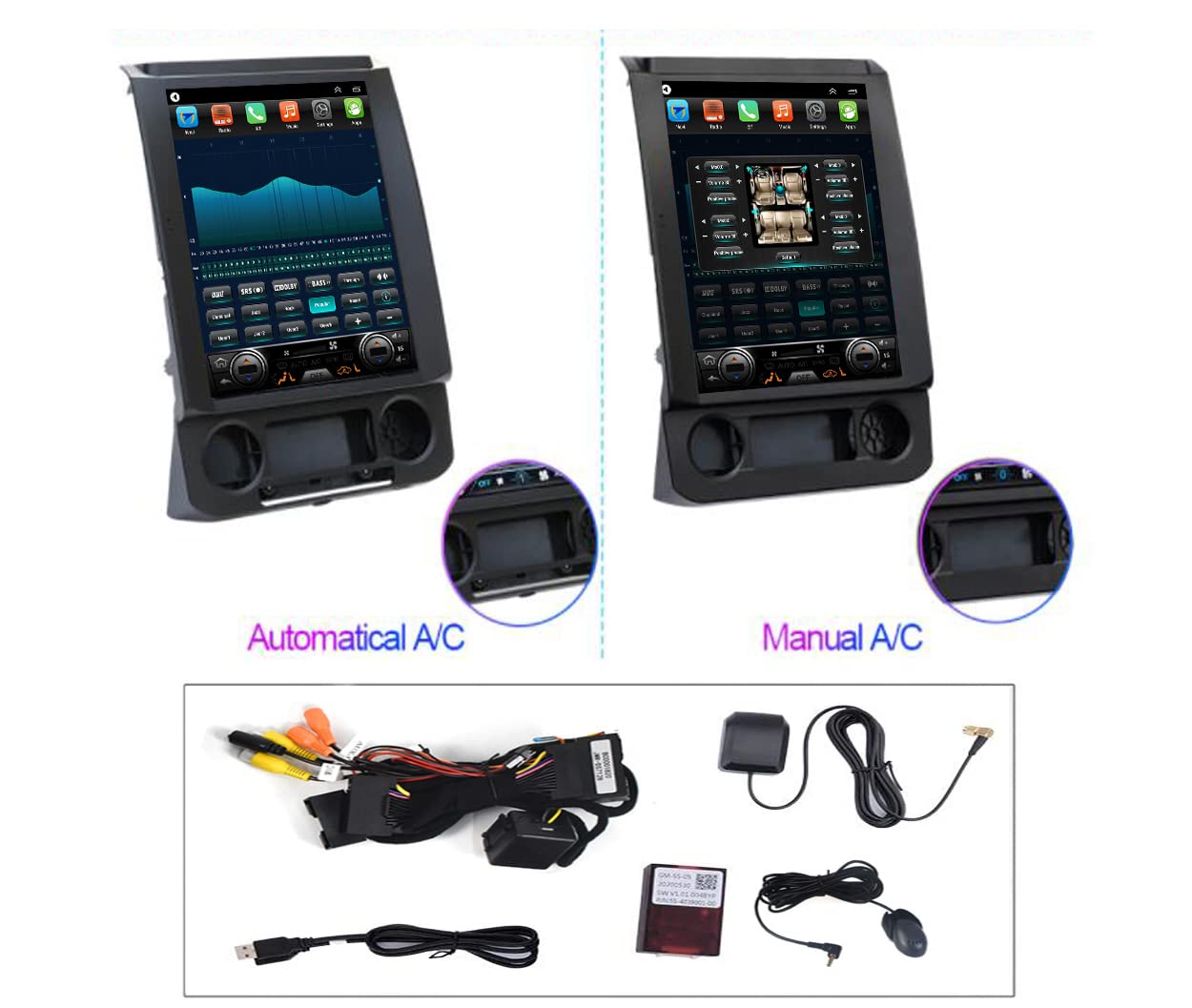 for Ford F150 Radio Upgrade 2015 2016 2017 2018 Android 10 Stereo Navigation 12.1inch Touch Screen 4GB+64GB Wireless Carplay 4G LTE WiFi Free Camera