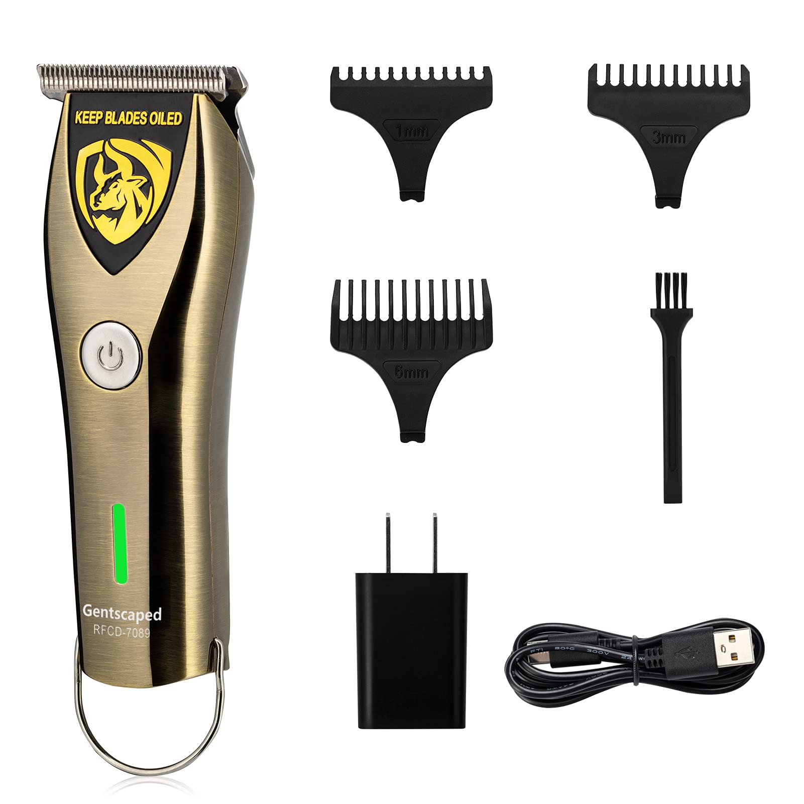 Gentscaped Cordless Professional T-Blade Hair Cutting Kit for Men Mini Beard Trimmer, Rechargeable ZeroGapped Hair Clippers