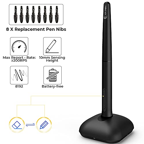 XPPen Deco 01 V2 Drawing Tablet 10x6.25 Inch Graphics Tablet Digital Drawing Tablet for Chromebook with Battery-Free Stylus and 8 Shortcut Keys (8192 Levels Pressure)