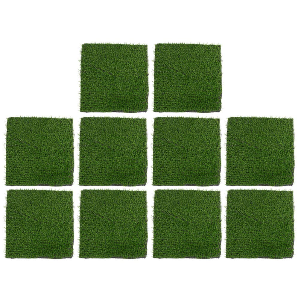 FOMIYES 10Pcs Chicken Nesting Box Pads, Washable Fake Turf Mats, Artificial Grass Carpet, Reusable Hen Nest Boxes Pad for Chicken Bedding Nesting 7.86 in