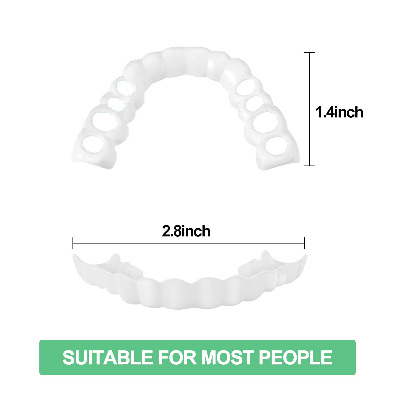 Fake Teeth - Veneers Teeth for Women and Men - 2PCs Smile Kit - Snap on Veneers False Teeth, Dentures for Women, Swift Smile Snap on Teeth Snap-on Smile-A