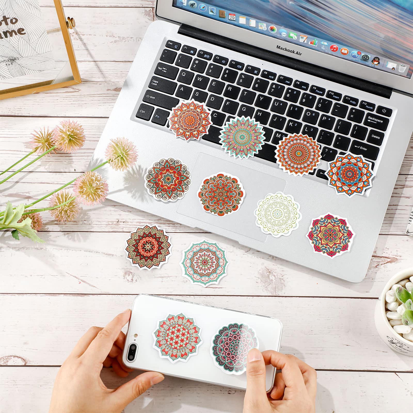 Mandala Stickers Seals Labels - (Pack of 360) 1.97" Large Round Decals for Wall Laptop Water Bottles Holiday Greeting Cards Envelopes Boxes